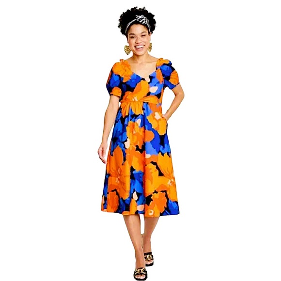 Tabitha | Dresses | Nwt Tabitha Brown Orange And Blue Floral Print ...
